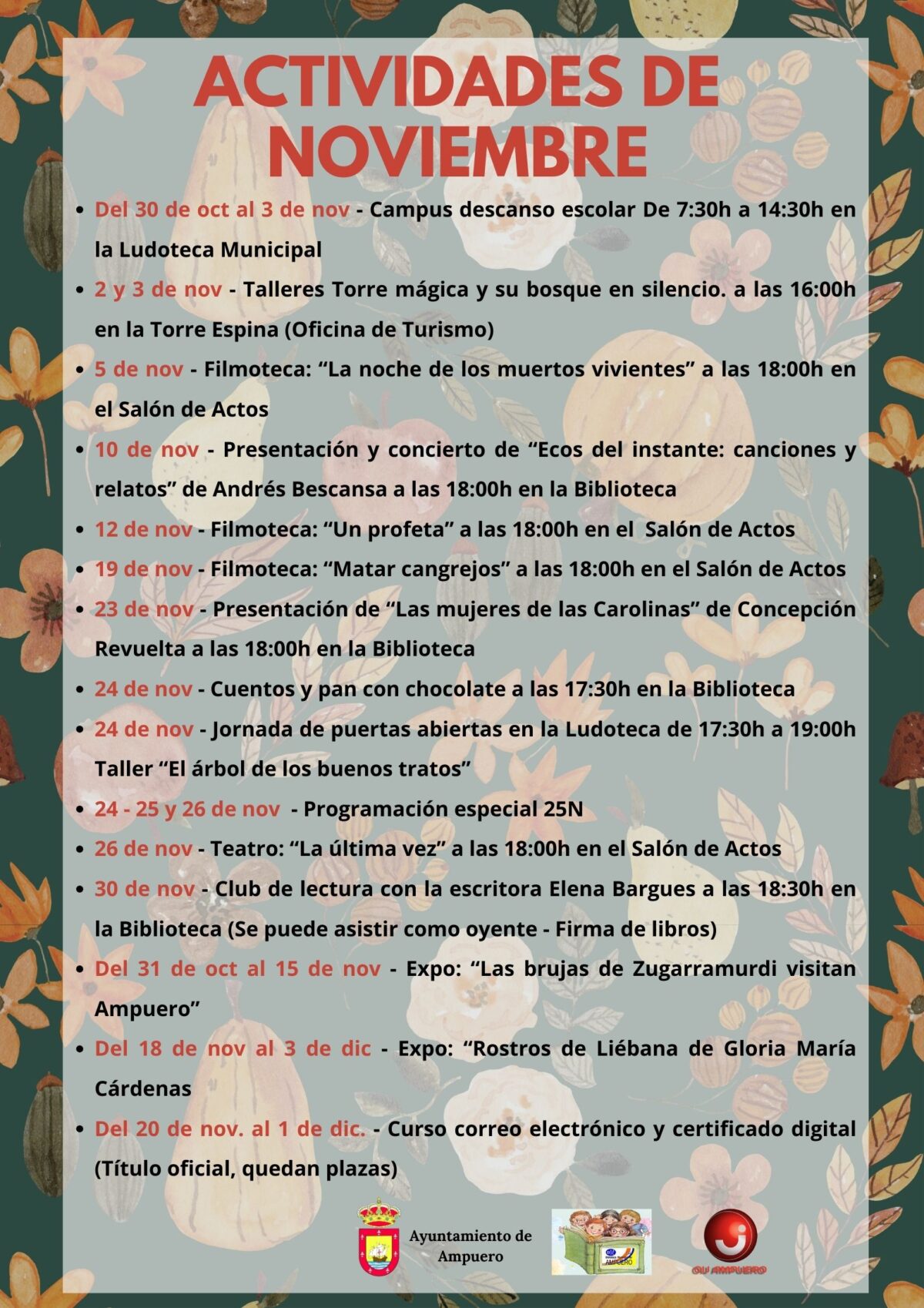 Programación Noviembre - Ayuntamiento de Ampuero